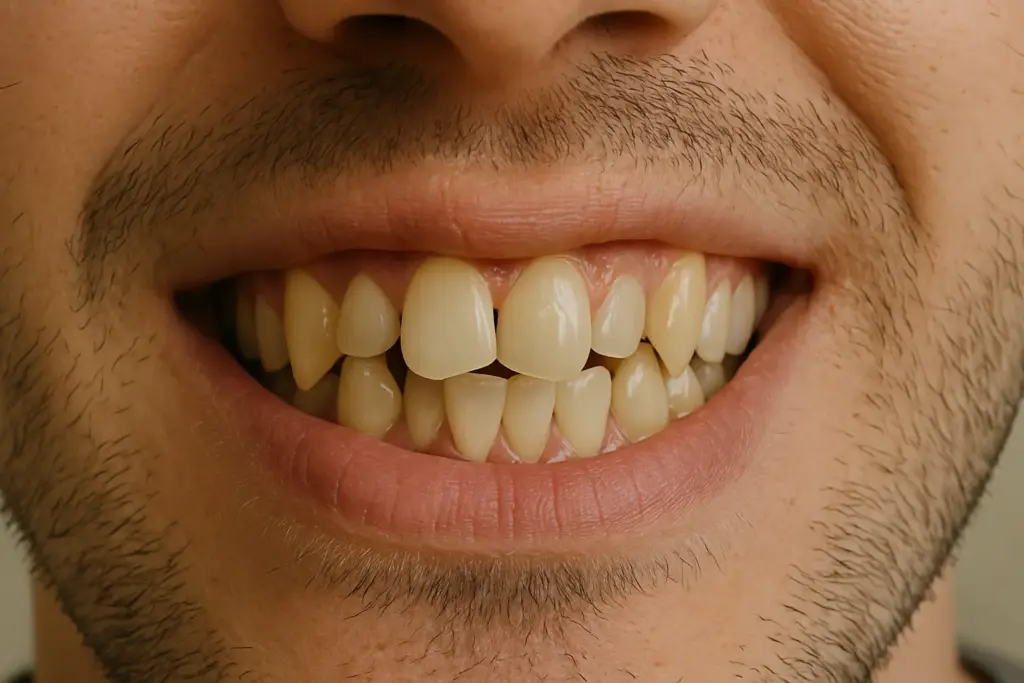 Kun je composietbeffectie krijgen op scheve tanden